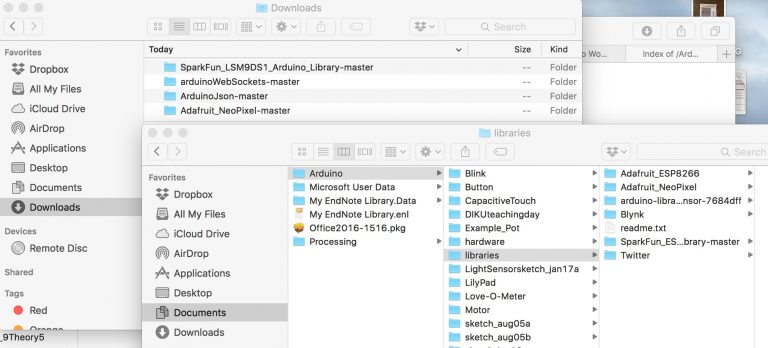 01 Installing Arduino Ide Sparkfun Thing Dev Board Esp8266 And Library Folders For Programming
